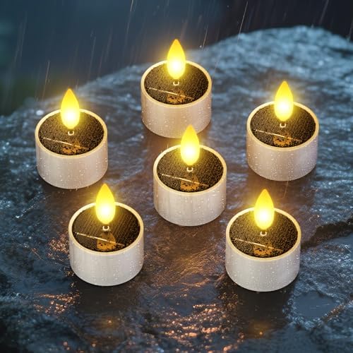 Amazon.com: SoulBay Solar Tea Lights Outdoor Waterproof, 6 Pack Small ...
