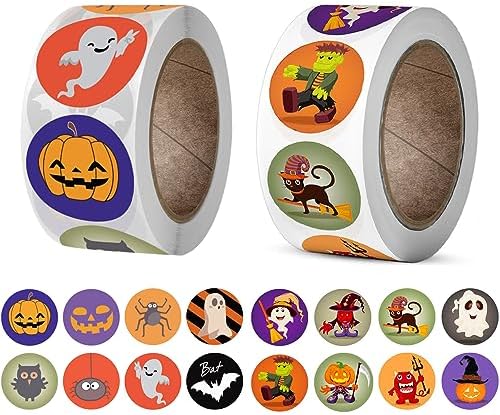 Amazon.com: 1000 PCS Halloween Stickers, Round Halloween Stickers for ...