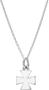 Amazon.com: Sterling Silver Iron Cross Pendant Necklace, 18" : Clothing ...