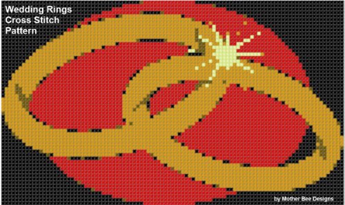 Amazon.com: Wedding Rings Cross Stitch Pattern eBook : Mother Bee ...