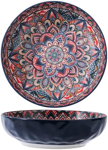 KKGUD Large Serving Bowls, 10 inches Ceramic Bowls for Pasta Noodles ...