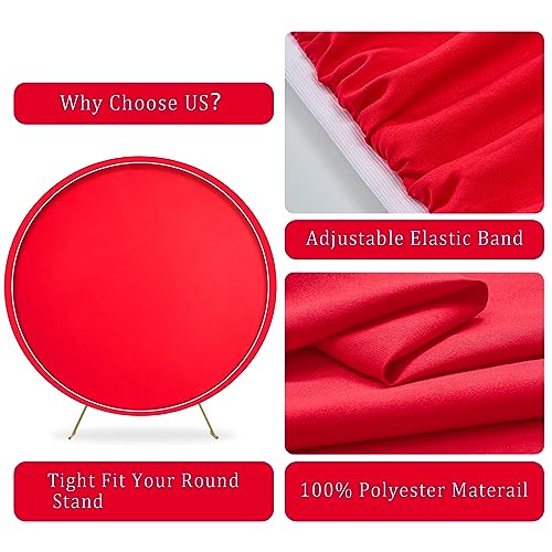 Snapklik.com : 7.2ft Red Round Backdrop Cover Suitable For 7ft/7.2ft ...