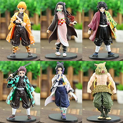 6Pcs Demon Slayer Figure 6 Inch Demon Slayer Toy Demon Slayer Action ...