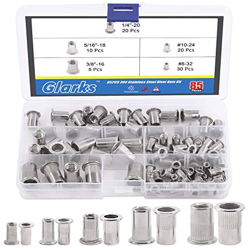 Snapklik.com : 85Pcs #8-32#10-24 1/4-20 5/16-18 3/8-16 UNC Rivet Nuts ...