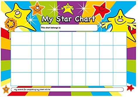 SuperStickers A4 Star Reward Chart with 50 Stickers : Amazon.co.uk