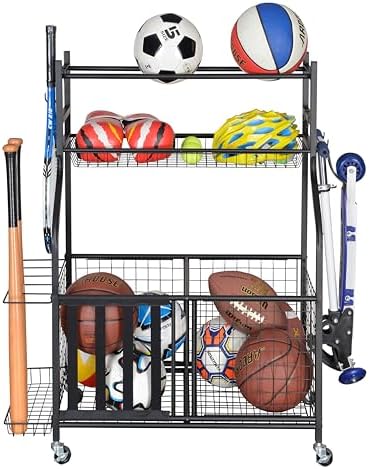 Amazon.com: HOME IT Ball Rack For Garage - Indoor & Outdoor Garage Ball ...