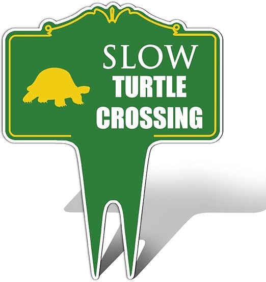 Amazon.com: Metal Sign Slow Turtle Crossing Signs Warning Sign Caution ...