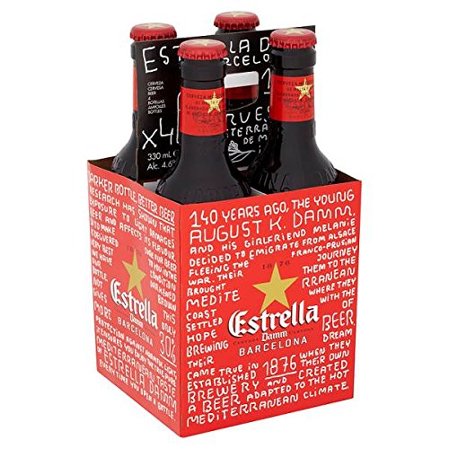Buy Estrella Damm Lager Bottle 4 x 330ml (Pack of 6 x 4x330ml) Online ...