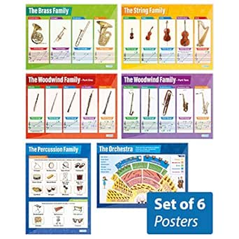 Instruments of the Orchestra Posters - Set of 6 | Music Posters | Gloss ...