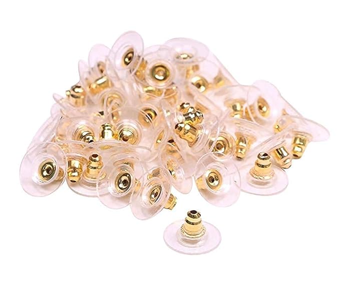 Buy Fashion Accessories Gold Bullet Clutch Earring Stoppers Rubber ...