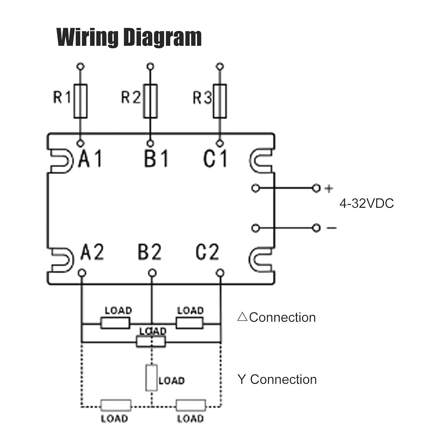 Buy AC 220V 3 Phase Solid State Relay DC to AC Input 3-32V DC Output ...