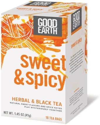 Amazon.com: Good Earth Sweet & Spicy Herbal & Black Tea, 18 Count Tea ...