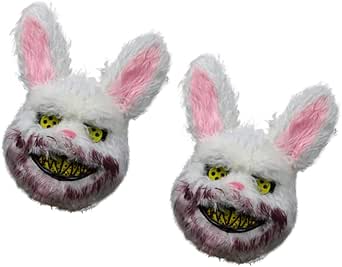 Amazon.com: Amosfun 2pcs horror killer masks demon masks bloody plush ...
