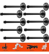 Amazon.com: Pipe Bracket 8 inch (6 pcs Black Steel) - Industrial DIY ...
