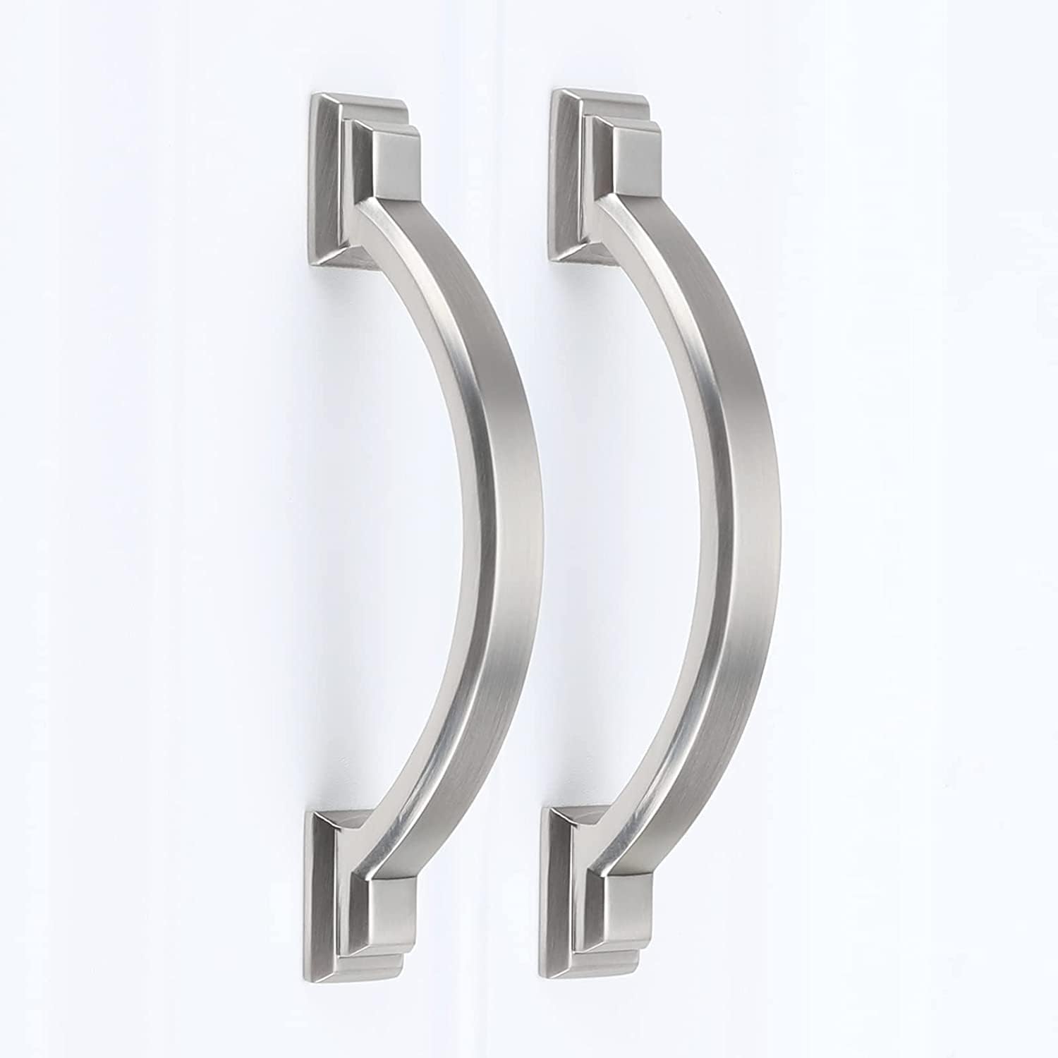 homdiy 10 Pack 3 Inch Cabinet Handles Arched Brushed Nickel Drawer ...