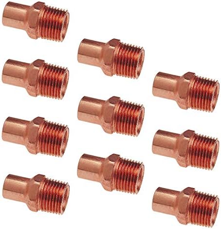 Amazon.com: PROCURU 10-Pack 1/2-Inch Copper Male Adapter CxM, Sweat x ...