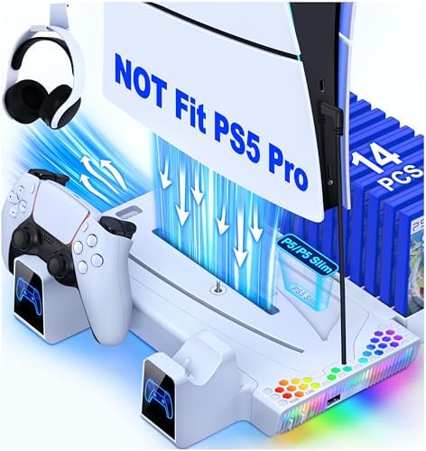 Amazon.com: YOGES Compatible with PS5 Slim Cooling Station with ...