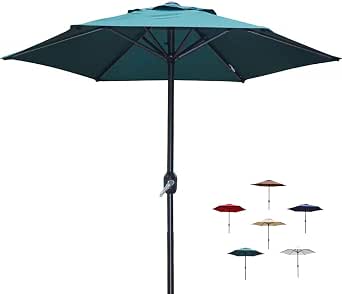 Amazon.com : Patio Umbrella 6 Feet Outdoor Table Umbrella with Crank ...