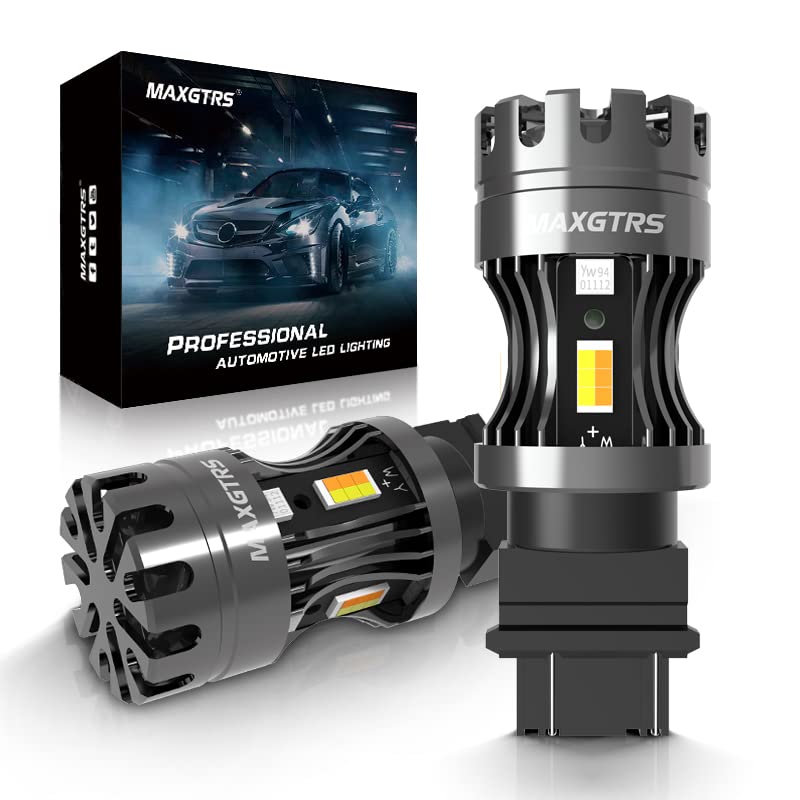 Amazon.com: MAXGTRS 3157 T25 Switchback LED Bulbs, Dual-Color Amber ...