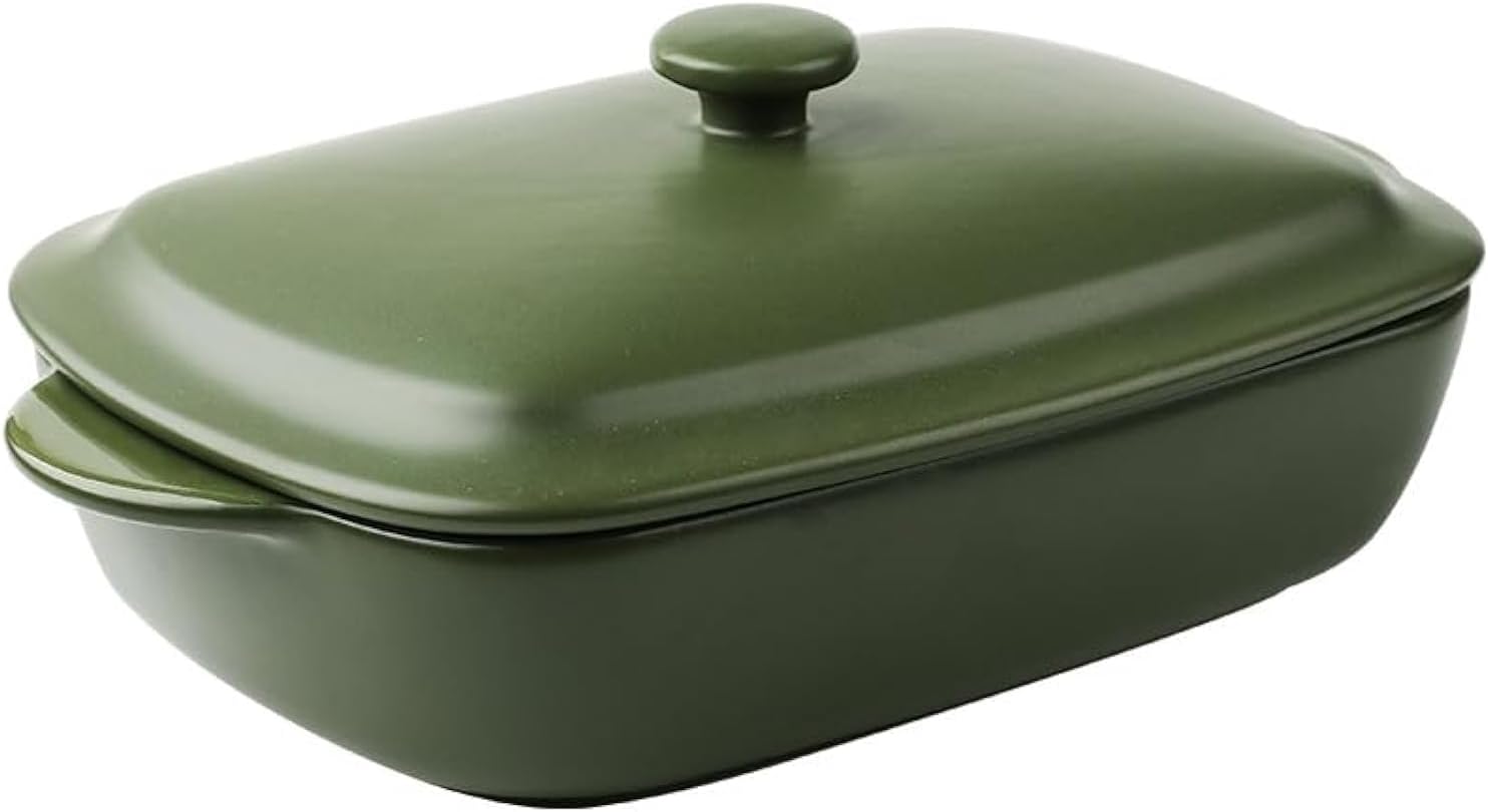 TUSIMI Ceramic Casserole Dish with Lid,33oz Covered Rectangular Baking ...