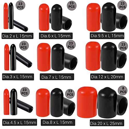 Snapklik.com : 192 Pieces Rubber End Caps - Screw Cap Covers - Thread ...