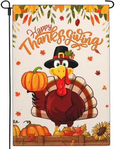 Amazon.com : Shuitouk Happy Thanksgiving Garden Flags for Outside 12x18 ...