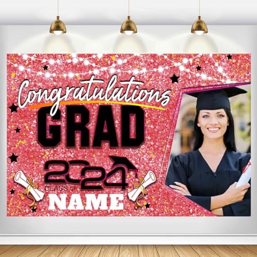 Amazon.com: Personalized Graduation Banner Sets - Custom Photo Class of ...