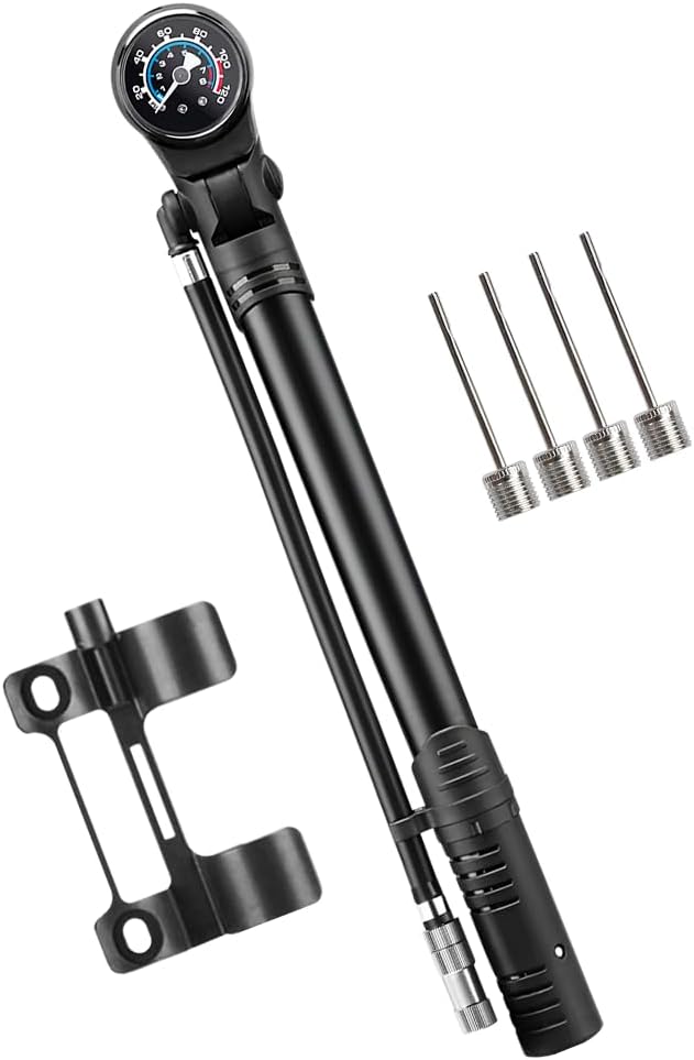 Amazon.com : Mini Bike Pump Portable Frame Pump with Pressure Gauge ...