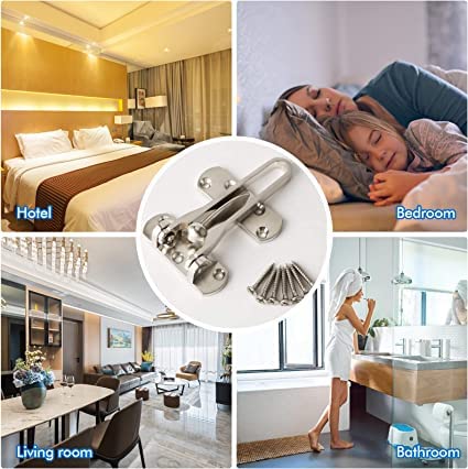 SDTOOLS Door Bar Restrictor Door Chain Lock for Front Door Swing Bar ...