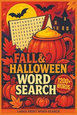 Fall & Halloween Word Search 1200+ Words: Relaxing Fall & Halloween ...