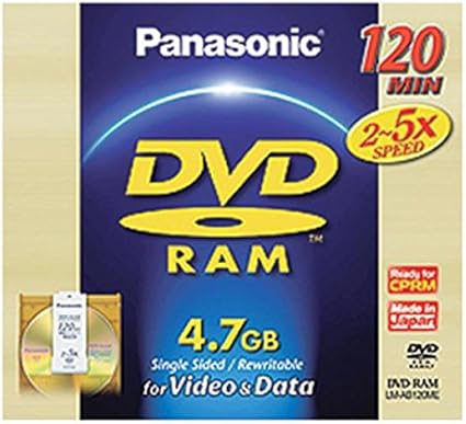 Panasonic LMAB120E Dvd-Ram Disk 4.7gb Single-Sided/Cartridg : Amazon.co ...