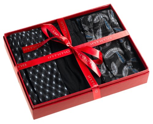 Buy Intimo Men's Knit Boxers Box Set, Black, Small, 3-Pack at Amazon.in
