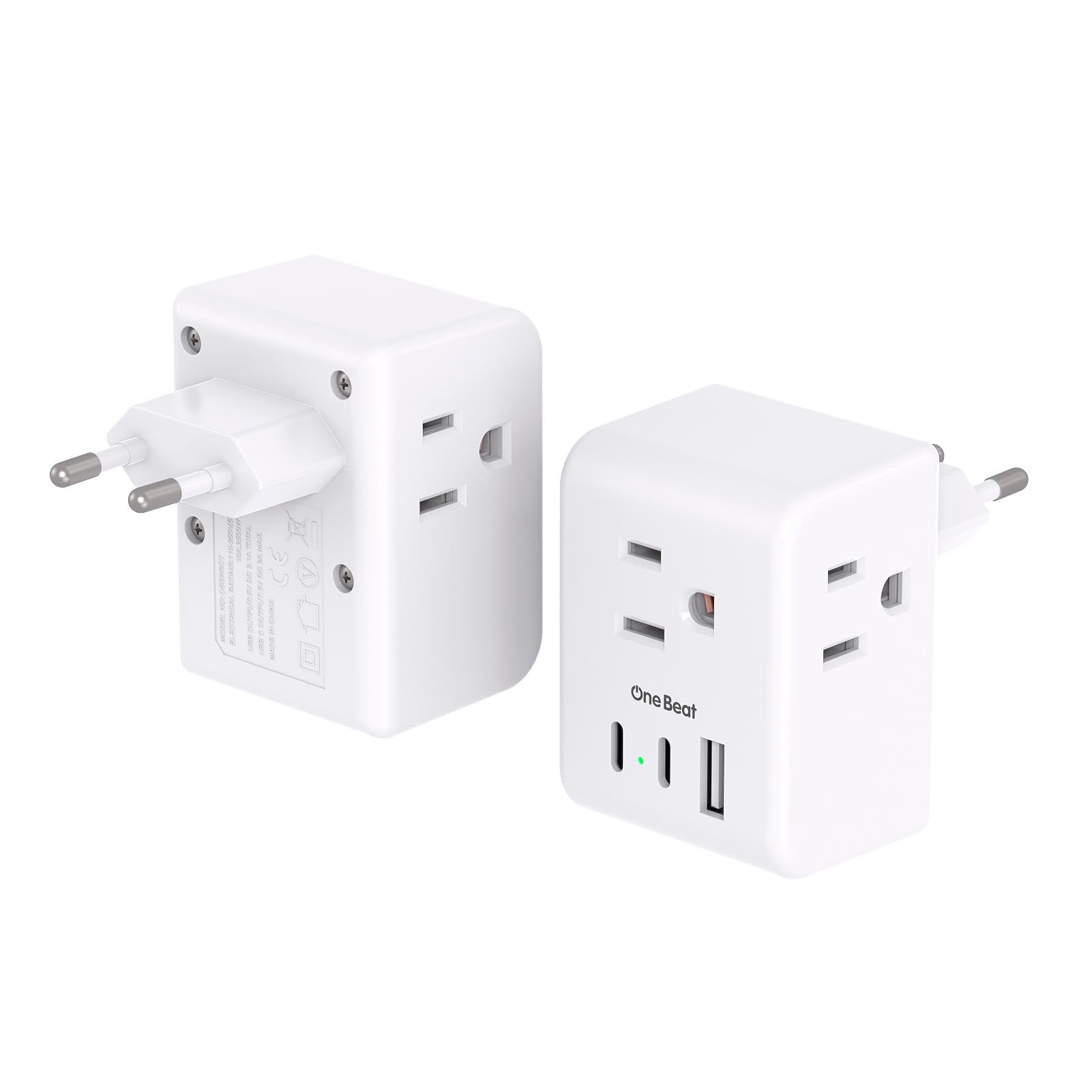 Amazon.com: 2 Pack European Travel Plug Adapter, One Beat International ...