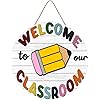 Amazon.com: Welcome Sign for Classroom Door Decorations Wooden ...