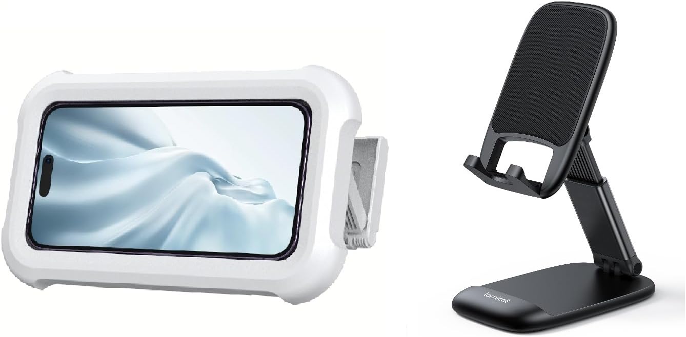 Amazon.com: Lamicall Foldable Phone Stand and Shower Phone Holder ...
