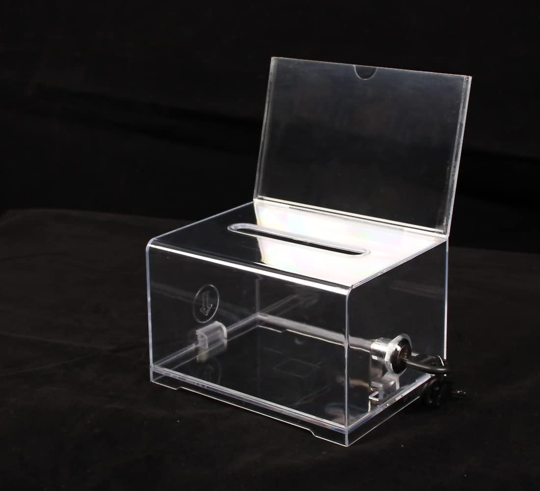 ZHI Acrylic Ballot Box-Plastic countertop Container-Best for Donations ...
