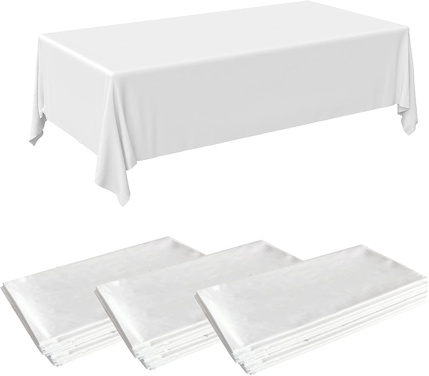 Amazon.com: 24pcs White Tablecloth for Parties | 54" x 72" | Disposable ...