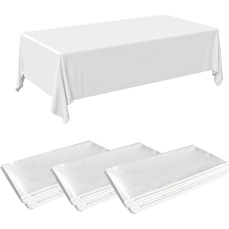 Amazon.com: 24 White Plastic Tablecloth - 108 X 54 Plastic Table Cloth ...