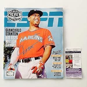 Marlins Giancarlo Stanton Signed ESPN Magazine COA - JSA Certified ...