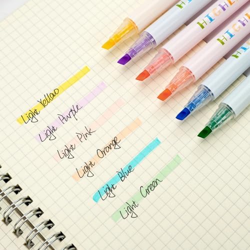 Amazon.com : DEYONI 6 Pack Cute Pastel Highlighters Set, Chisel Tip ...