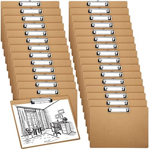 Amazon.com : Sherr 30 Pcs Large 9 x 13 Inch Wooden Horizontal Clipboard ...