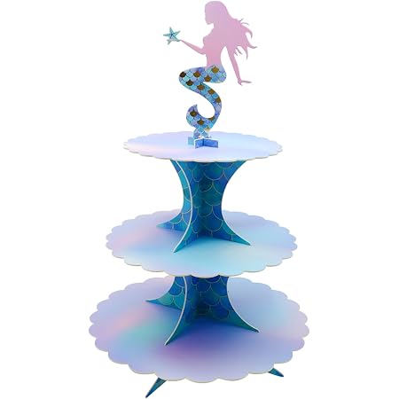 Amazon.com | Mermaid Cake Stand 3 Tier Mermaid Party Supplies Mermaid ...