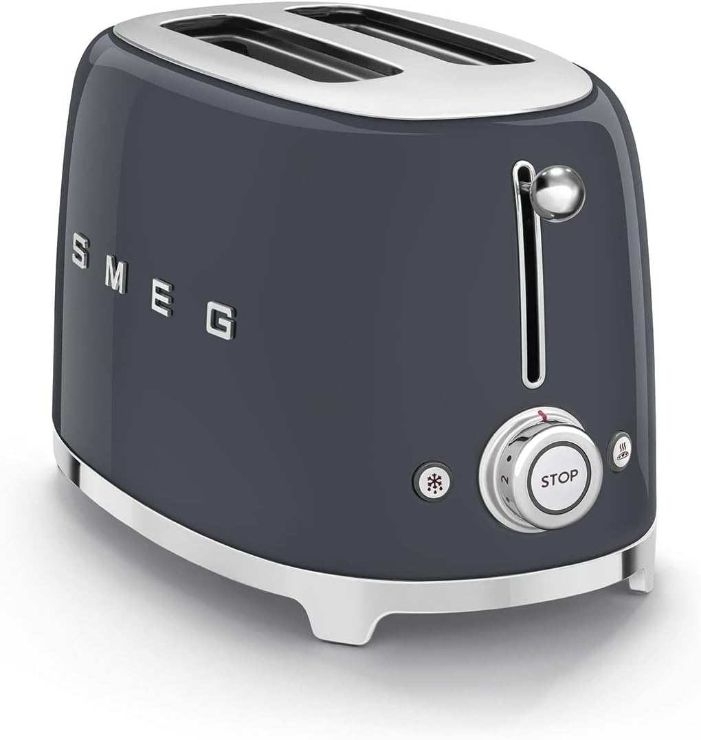 50”s Retro Style Aesthetic 2 Slice Toaster in Slate Gray – CookingFreshs