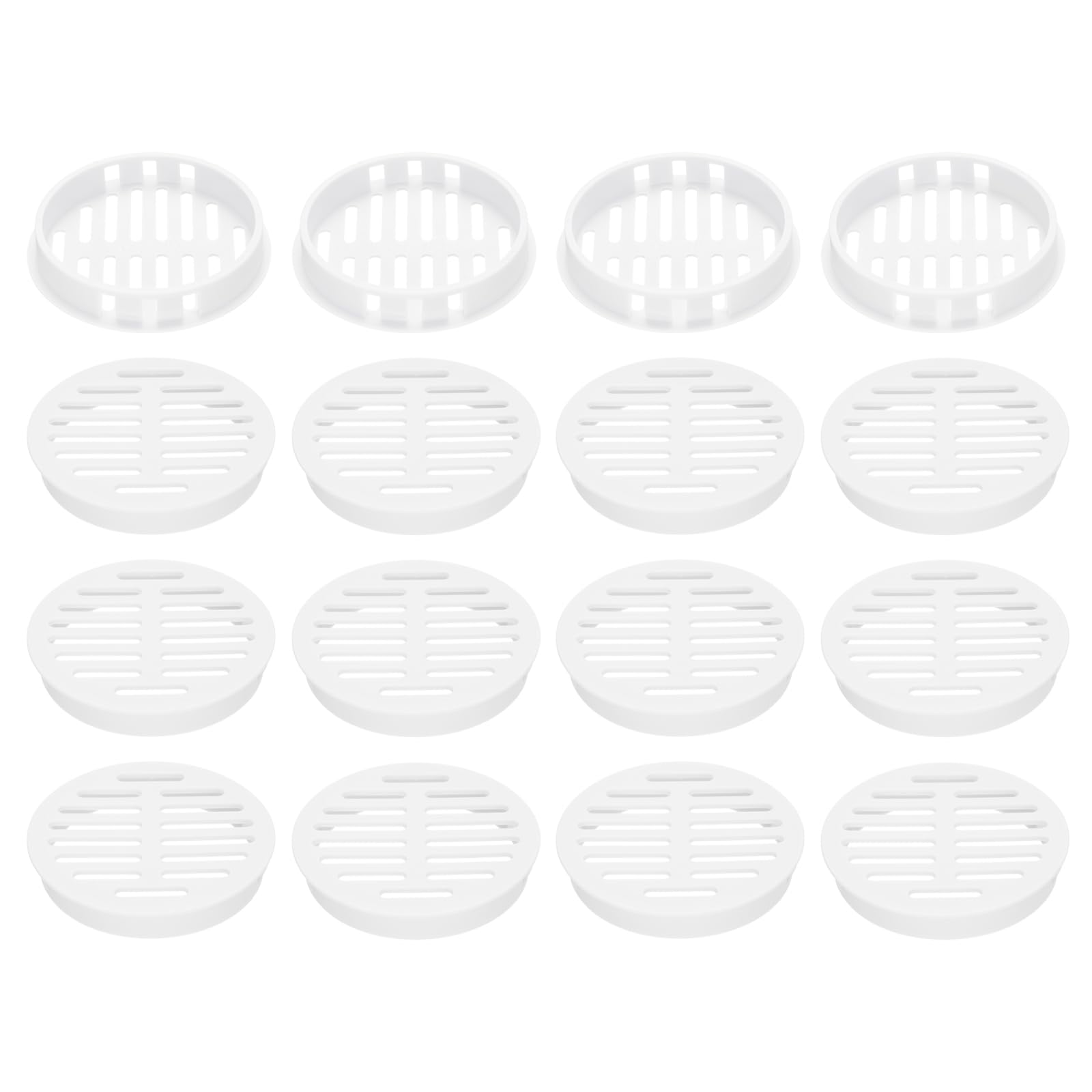 uxcell 20Pcs 60mm/2.4in Air Vents Circular Soffit Vents, White Plastic ...