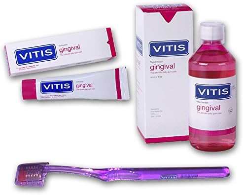 VITIS Gingival Set - Mouthwash 500ml, Toothpaste 100ml & Toothbrush ...