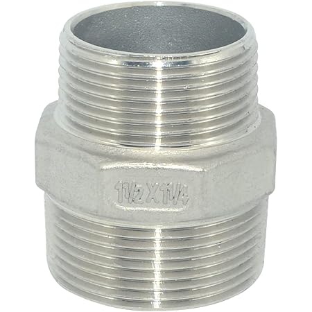 Amazon.com: Megairon 1-1/4" x 1-1/4" NPT Male Threaded Hex Nipple,Stainless Steel 304 Quick ...