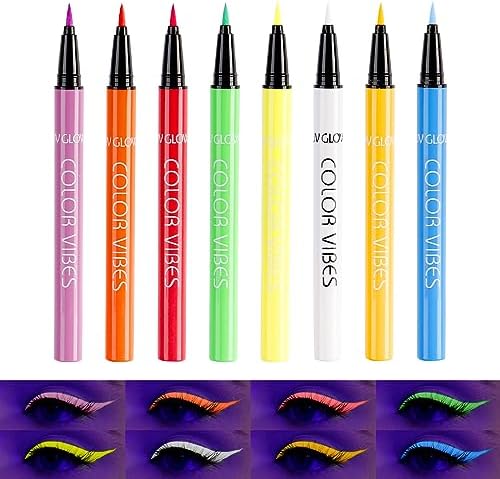 Amazon.com : ANYI 8 Colors UV Glow Neon Eyeliner Set, Matte Colorful ...
