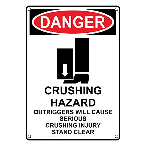 Weatherproof Plastic Vertical OSHA Danger Crushing Hazard Outriggers ...