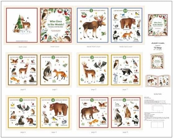 Amazon.com: 36" X 44" Panel Who Lives in The Woods? Cloth Children's ...