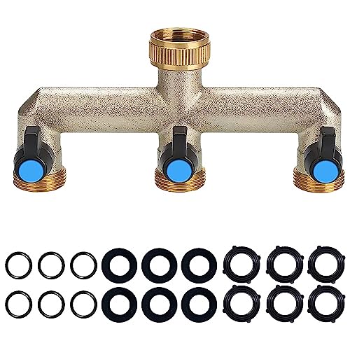 Brass Garden Tap Splitter 3 Way Hose Manifold,Multi Tap Connector ...